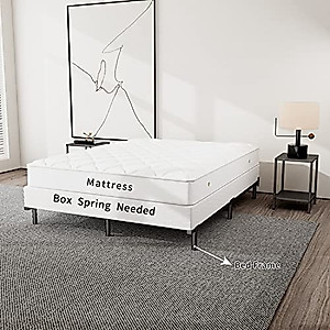 Kujielan Structurally Stable Black Bed Frame - 7 Inch Metal Bed Frame with Easy Disassembly and Long Life, King Size Bed Frame with 9 Legs for Support Without Taking Up Space and Easy to Move King
