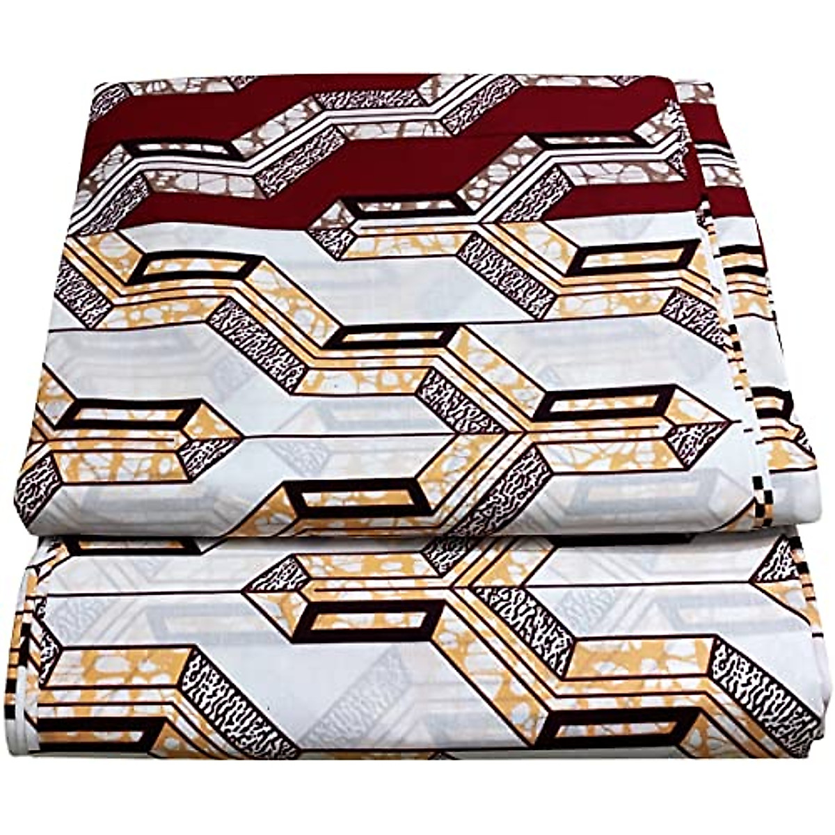 Vkceeool African Ankara Print Fabric Kente Wax Fabric Dashiki Tribal Fabric (1 Yard, Fabic A10)