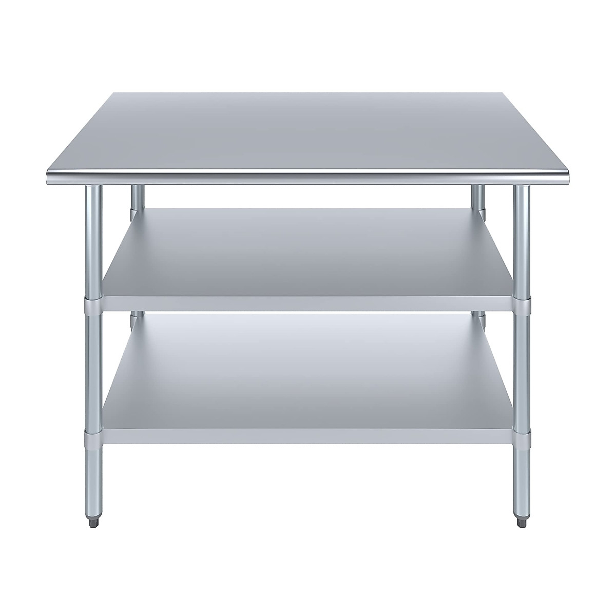 AmGood Stainless Steel Work Table with 2 Shelves | NSF | Metal Utility Table (48" Long x 30" Deep)