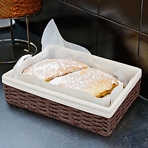 3 PCS Handmade Wicker Baskets for Organizing Storage Basket Set, Boho Decorative Bins, Over Toilet Paper Reserve Holder for Closet, Bedroom, Bathroom, Entryway, Office (grey)