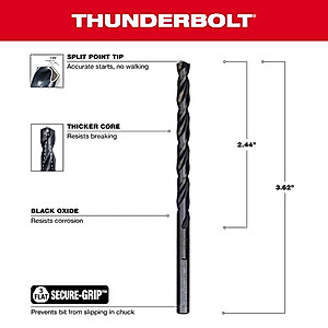 Drill Bit, 3/16 in., Black Oxide