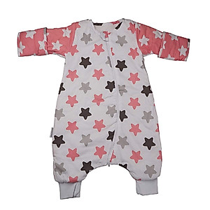 BLOOMSTAR Baby Sleep Sack Early Walker,2.5 Tog Toddler Sleeping Sack with Long Sleeves Girl Kids Wearable Blanket with Leg Cotton Warm Large Sleeping Bag 12M 24M