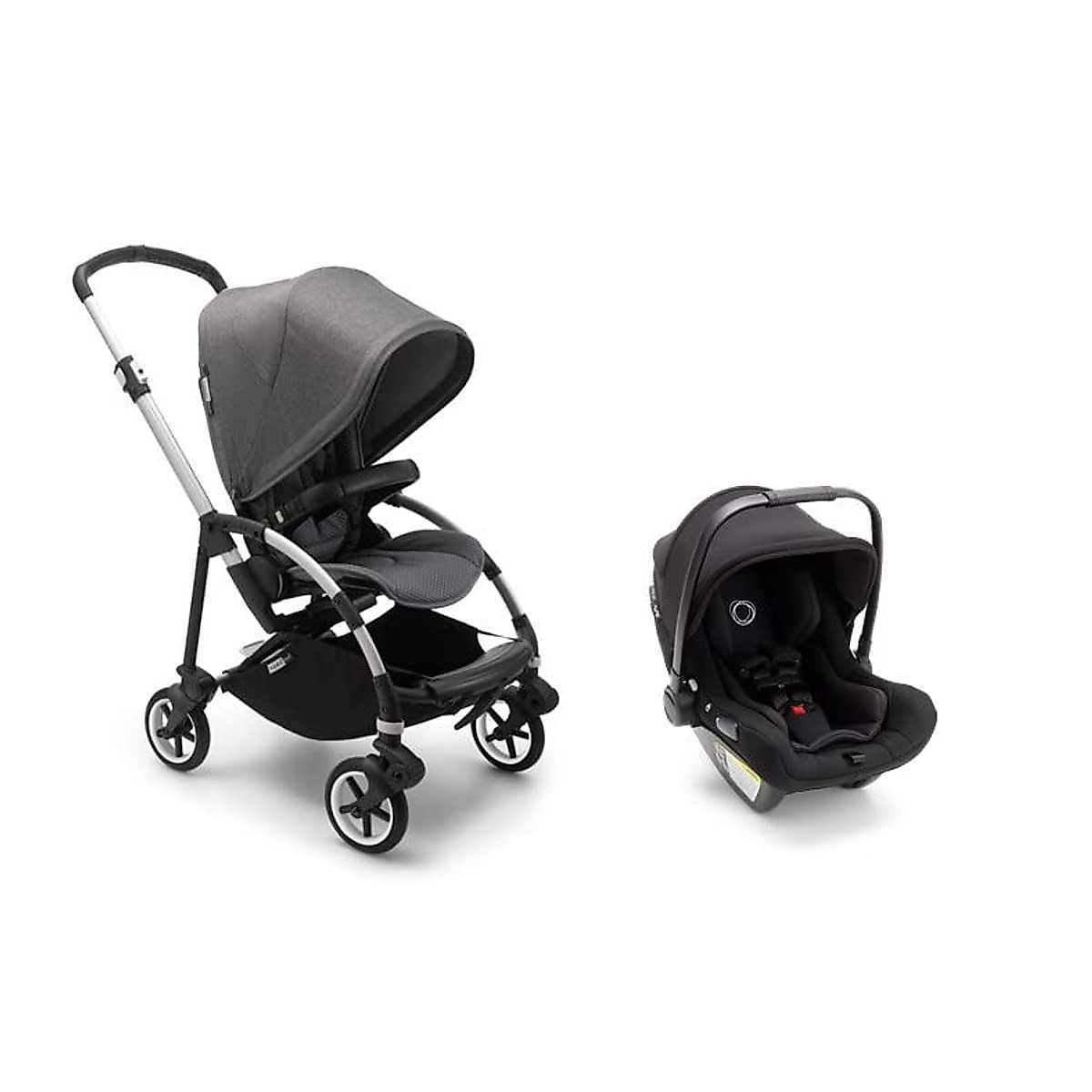 Bugaboo Bee 6 Stroller and Bugaboo Turtle Air by Nuna Car Seat - Grey Mélange - Black Turtle Air