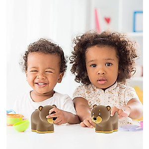 DolliBu Brown Bear Bath Buddy Squirter - Floating Brown Bear Rubber Bath Toy, Fun Water Squirting Bathtime Play For Toddlers Cute & Soft Wild Life Animal Toy For Bathtub, Beach & Pool for Girls & Boys