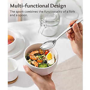 Lovingly Yours Metal Spork Reusable Sporks - Sporks Stainless Steel 7-inch, Dessert Salad Forks