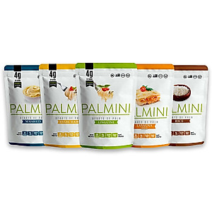 NEW !! Palmini Pouch VARIETY PACK | Linguine | Angel Hair | Lasagna | Rice | Mashed | 4g of Carbs | As Seen On Shark Tank | Gluten Free (12 Ounce)
