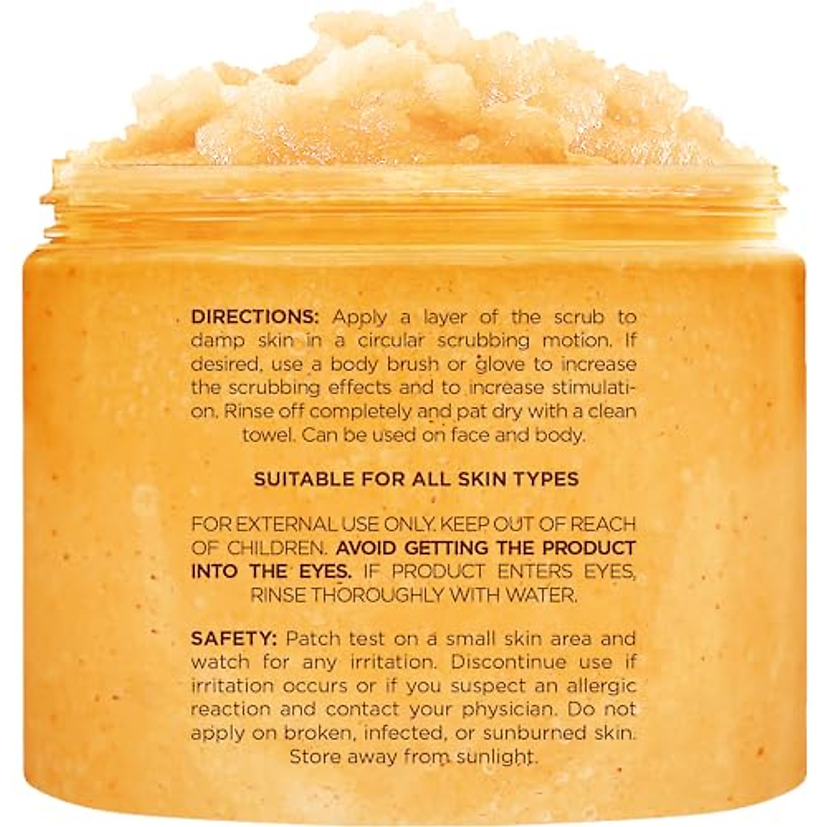 Brooklyn Botany Peach Bellini Honey Sugar Scrub for Body 20 oz – Deeply Hydrating and Gently Exfoliating Body Scrub for Women and Men – Moisturizing and Nourishing the Skin