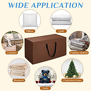 Huhumy 4 Pack Patio Cushion Storage Bags 65Inch 600D Oxford Water Resistant Extra Large Bag for Outdoor Patio Furniture Cover Storage Bag with Handles and Zipper, 65 x 20 x 28 Inch(Brown)