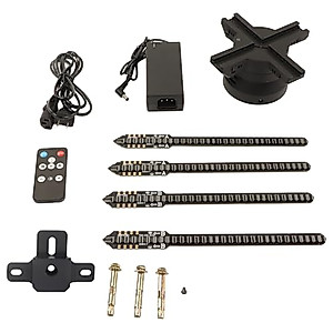 3D Hologram Fan Display, 520x520mm 3D Holofan Projector Advertising Display with 624LED, WIFI LED Video Projector, Cell Phone Projection Screen, for Christmas, Halloween,Business,Shop,Holiday(US)