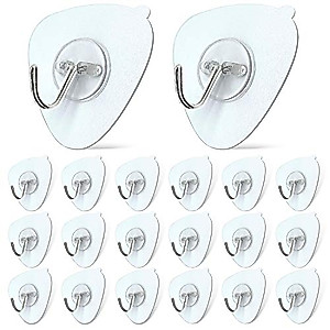 DSMY 20PCS Triangle Self Adhesive Hooks for Hanging Heavy Duty 55 lbs Seamless Sticky Wall Hooks for Hanging Keys Bathroom Shower Outdoor Kitchen Door Home Waterproof