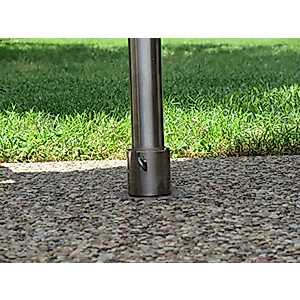 Cool Pool Stainless Steel Deck Mounted Umbrella Sleeve with Umbrella Adapter and Flush Mount Cap Cover