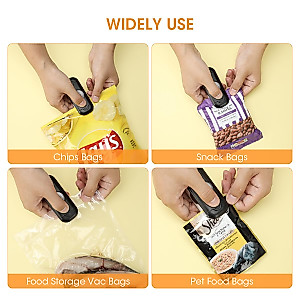 Aieve Bag Sealer Mini, Rechargeable Chip Bag Sealer, Handheld 2 In 1 Heat Seal & Cutter