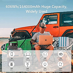 ALLPOWERS 700W Power Station with Solar Panel Included, 606Wh Solar Generator with Portable Solar Panel 18V 140W for Camping 12V Battery Laptop Phone RV Christmas Lights