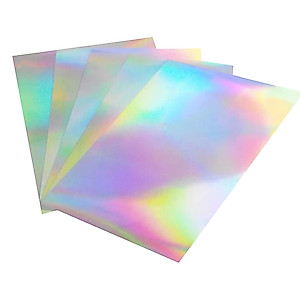 20 Sheets Holographic Sticker Paper 8.5x11 inch Printable Waterproof Sticker Paper Rainbow Vinyl Sticker Paper for Inkjet or Laser Printer