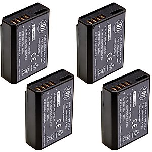 BM Premium 4 Pack of LP-E10 Batteries for Canon EOS Rebel T3, T5, T6, T7, Kiss X50, Kiss X70, EOS 1100D, EOS 1200D, EOS 1300D, EOS 2000D Digital Cameras