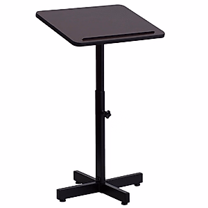 Flash Furniture Mysta Adjustable Height Metal Lectern, Mahogany