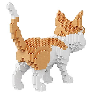 3D Mini Blocks Calico Cat [Upgraded Model], 3D Toy Pet Building Block Set, MiniBlocks and Micro Building Blocks Kit for Kids, Teens, and Adults 1300 pcs (Tabby)