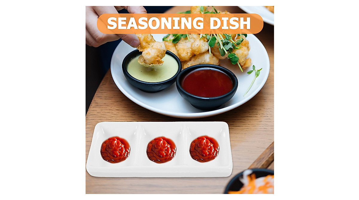 Elegant 6 Inch Ceramic 3-Compartment Serving Tray