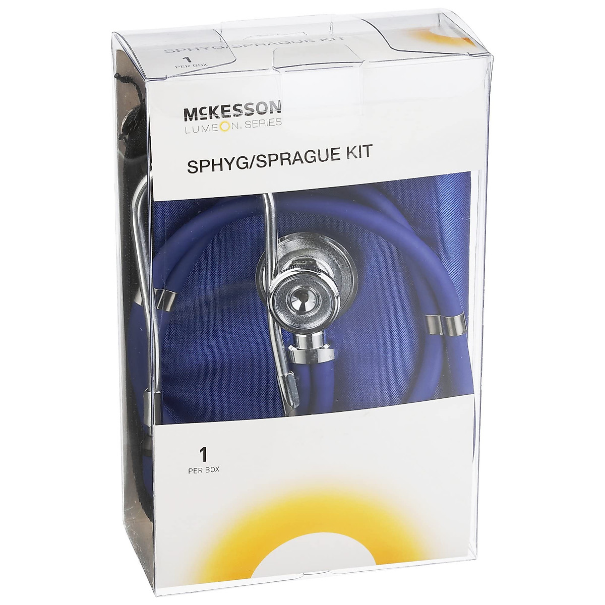 McKesson LUMEON Aneroid Sphygmomanometer and Stethoscope Kit - Pocket Blood Pressure Gauge/Cuff, Sprague Stethoscope, Blue - Size 11, 23-40 cm, 55 cm Tube, 1 Count