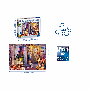 Ravensburger Cozy Bathroom Jigsaw Puzzle - 500 Piece Large Format | Adult Friendly | Unique Softclick Technology Vibrant & Glare-Free | FSC-Certified Sustainable Product