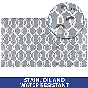 SoHome Cozy Living Kochi Antifatigue Kitchen Mat 20"x36", Snake Skin/Grey