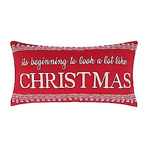Levtex Home Oscar & Grace Bretton Woods Decorative Pillow (12x24in.) - Christmas - Red, and White