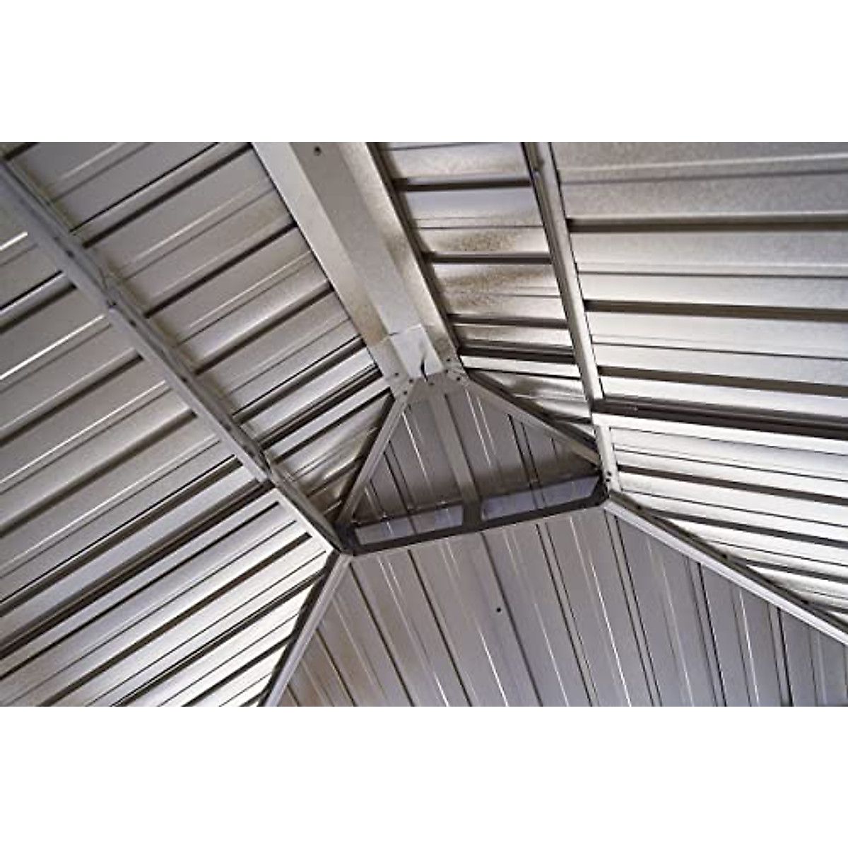 EMKK 12'x20' Gazebo Double Aluminum Composite Roof Permanent Pavilion Gazebo Outdoor Hardtop Aluminum Frame Canopy with Curtains and Netting for Backyard Patio Lawn Garden,Alu Gazebo w/Steel Canopy