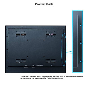 iChawk 12.1'' inch Monitor 800x600 Screen Panel 4:3 Positive Screen Metal Shell DVI VGA Dual Video Input Interface Medical Industrial Iron Case SVGA PC Monitor LCD Screen Display W121MN-DV1