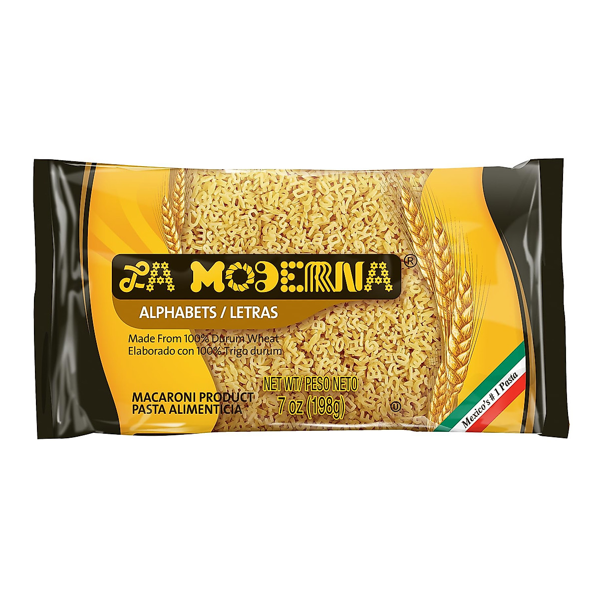 La Moderna Alphabet Pasta, Noodles, Durum Wheat, Protein, Fiber, Vitamins, 7 Oz, Pack of 20