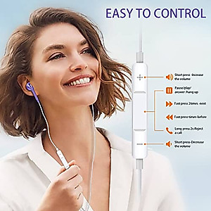 XNMOA Wired Earbuds Headphones,Noise Isolating in Ear Wired Earphones, Built-in Microphone & Volume Control&Support Call,Compatible with iPhone 14/13/12/11 Pro Max/Xs Max/Xr/X/8/7 Plus,Purple