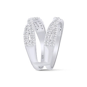 AFFY 1.00 Ct. Double Infinity Wedding Ring Guard Enhancer In 14k White Gold Plated 925 Sterling Silver with Cubic Zirconia Ring Size-8