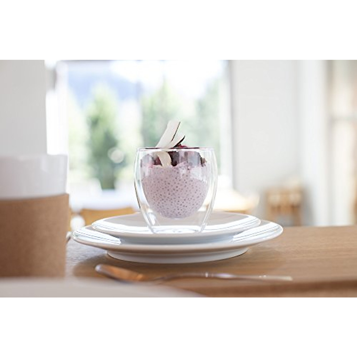 Bodum Pavina Glass, Double-Wall Insulated Glass, Clear, 2.5 Ounce, .08 Liter Each (Set of 2)