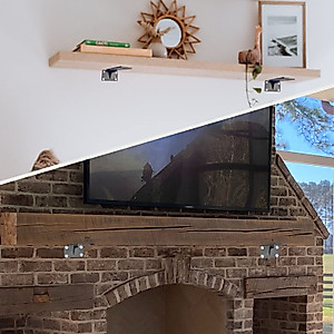 HDbonemu 6 Inch Heavy Duty Wall Mount Floating Shelf Brackets , Cast Iron Industrial Black L-Shelving Bracket, Concealed Countertop Brackets, Fireplace Brackets Max Load 500 lbs - 2 Pack