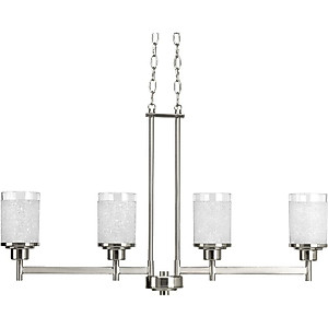 Eidonta 4 Pack White Linen Frosted Glass Lamp Shade Covers, 5.9in Height, 3.9in Diameter, 1.65in Fitter, Cylinder Light Fixture Lampshade, Glass Shade Replacement Globe for Chandelier Wall Sconce