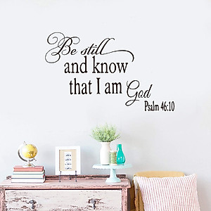 Summerjokes Be Still and Know That I AM GOD Funny Inspiring Wall Sticker Decal Vinyl Sticker, Believe in Family Living Room Kitchen Bedroom Work Office Cafe Library Art Wall Decoration