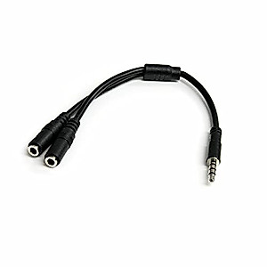 StarTech MUYHSMFF Headset adapter for headsets with separate headphone / microphone plugs - 3.5mm 4 position to 2x 3 position 3.5mm M/F