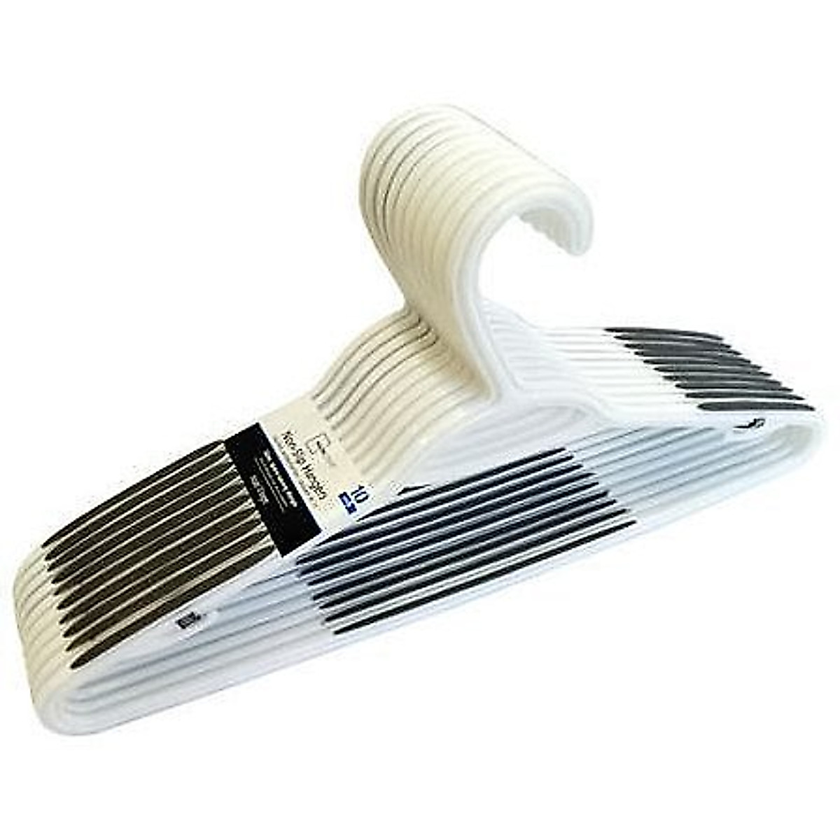 Non Slip White Hangers - 10-count