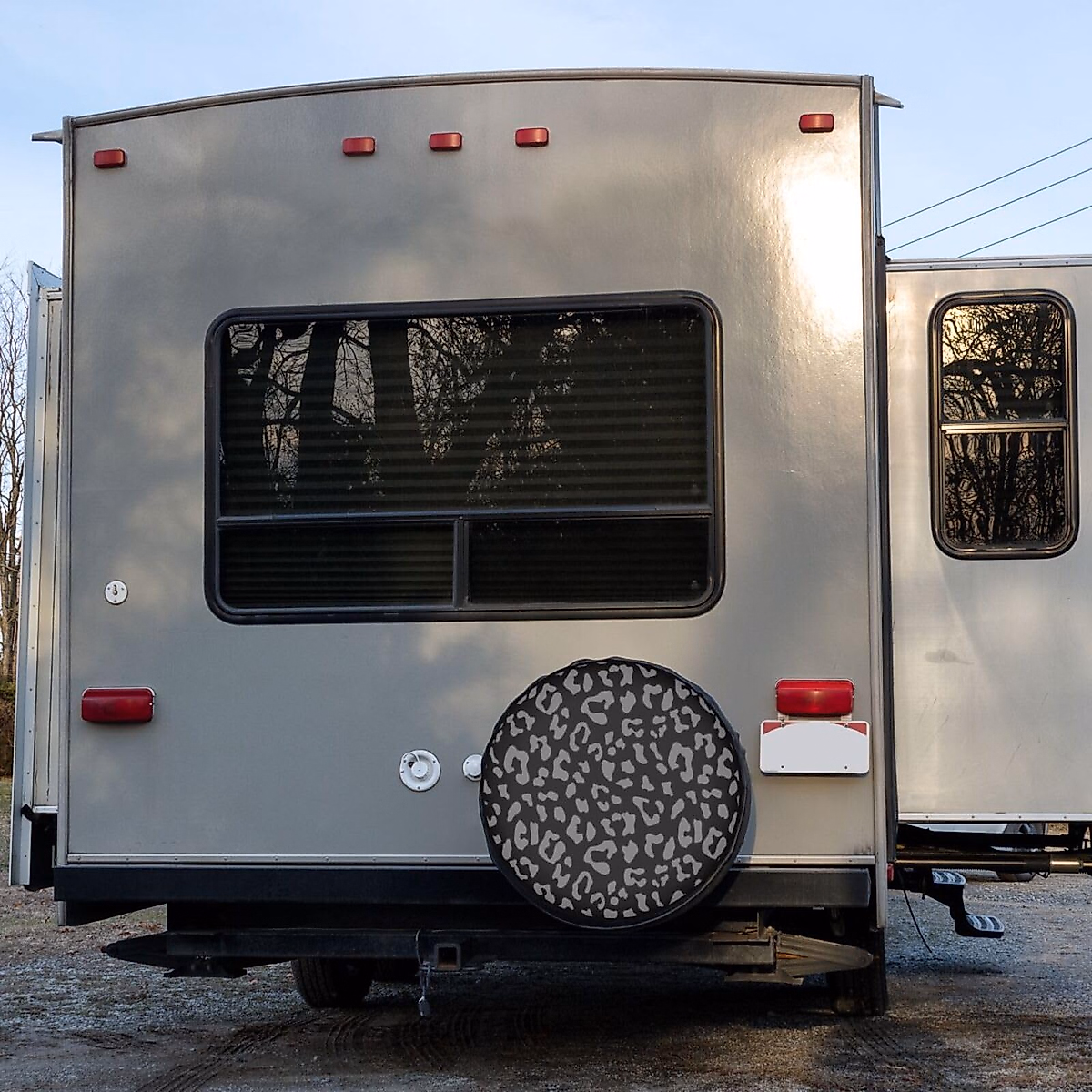 Foruidea Leopard Print Spare Tire Cover Dust-Proof Wheel Tire Cover Fit Trailer, RV, SUV and Many Vehicle 17 Inch