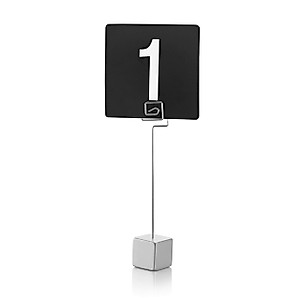 New Star Foodservice 27938 Wire Square Base/Table Number Holder/Number Stand/Place Card Holder, 7-Inch, Set of 5