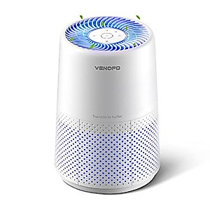 VENDFO Air Purifiers for Home Bedroom, H13 True HEPA Filter, Air Purifier for Large Room Remove 99.97% of Smoke, Pollen, Hair, Smell, Sleep Mode Speed Control, VF10- White