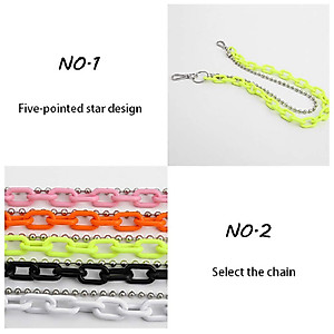 Generic 1PC Punk Pants Chain Metal Jeans Chain Geometric Hip- Hop Waist Belt Chain for Women and Men (Black)