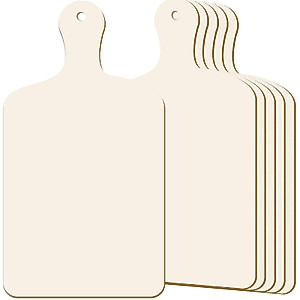 Mini Wooden Cutting Board Small Charcuterie Boards for Craft with Handle Unfinished DIY Cooking Board for Kitchen Decor Vegetable Fruit Supply(11.8 x 6.3 Inch)