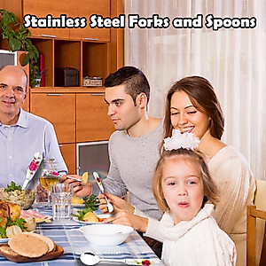 xlehoely 14 Pcs Dessert Forks and Spoons Silverware Set,Stainless Steel Cutlery Forks,Mini Coffee Spoons Pastry Forks with Porcelain Handles,Cake Forks Tea Spoons for Dessert Appetizers,Salad,Fruit