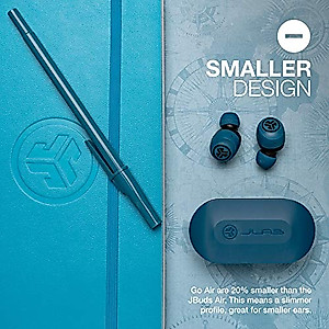 JLab Go Air True Wireless Bluetooth Earbuds + Charging Case | Dual Connect | IP44 Sweat Resistance | Bluetooth 5.0 Connection | 3 EQ Sound Settings Signature, Balanced, Bass Boost… (Blue)