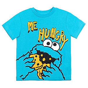 Sesame Street Cookie Monster Infant Baby Boys Graphic T-Shirt and Shorts Outfit Set Blue/Gray 24 Months