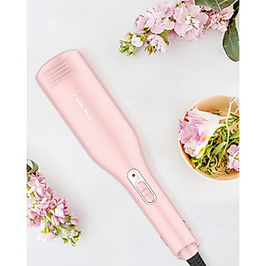 AmoVee Travel Hair Crimper Curling Iron, Professional Mini Hair Waver 0.59 Inch Three Barrel Curling Iron, Hair Crimper Small Negative Ions, Dual Voltage