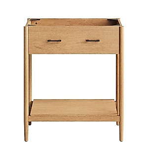 Modway Zaire 30” Mid-Century Bathroom Vanity Cabinet Washstand in Natural, (Sink Basin Not Included), 30 Inches