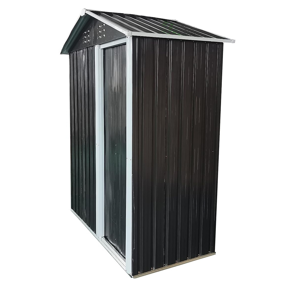 Outdoor Metal Storage Shed with Singe Lockable Door,Galvanized Metal Shed with Air Vent Suitable for The Garden,Tiny House Storage Sheds Outdoor for Backyard Patio Lawn-5'x 3', Black