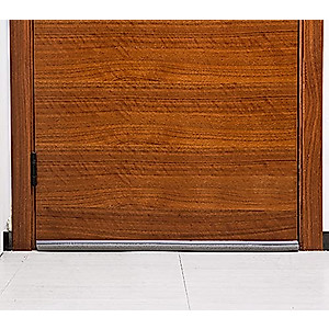 MS.CLEO Twin Door Draft Stopper, Double Side Under Door Bottom Seal Strip, Weather Stripping Window Breeze Blocker Adjustable Door Sweeps 36inch(Grey)