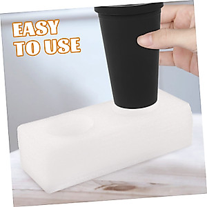 Luxshiny 6 Pcs Takeaway Cup Holder Coffee Shop Carrier Floating Drink Holder for Pool Coffee Carrier Cup Holder Tray Pool Beer Pong Table Float Compost Milk Tea White Epe Pearl Cotton